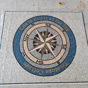 Custom Marble Mosaic Compass Rose Medallion: Indoor/outdoor Flooring - Etsy