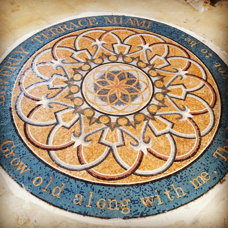 Custom Logo Medallion Mosaic Tiles. Customization Available - Etsy