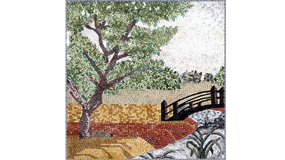 Oak Tree Mosaic Tile Mural: Spring Landscape Backsplash - Etsy