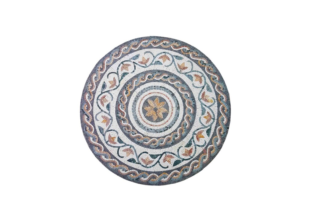 Round Circle Marble Mosaic Medallion Flooring or Backsplash Tiles ...