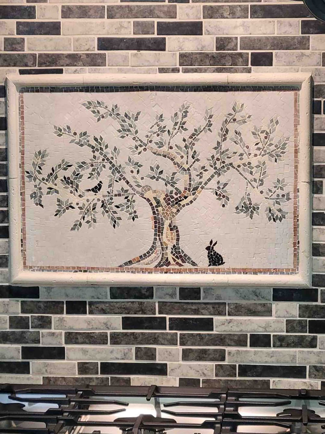 Handcrafted Olive Tree Mosaic Tile Backsplash: Rabbit & Dove Art - Etsy