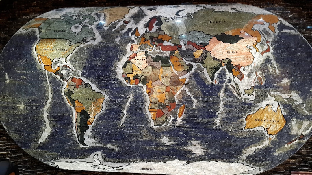 World Map Marble Mosaic Tiles. Custom Maps or Customization Available ...