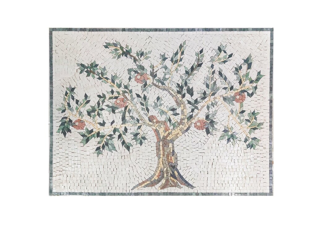 Orange Tree Marble Mosaic Tile: Heart Trunk, Custom Backsplash - Etsy