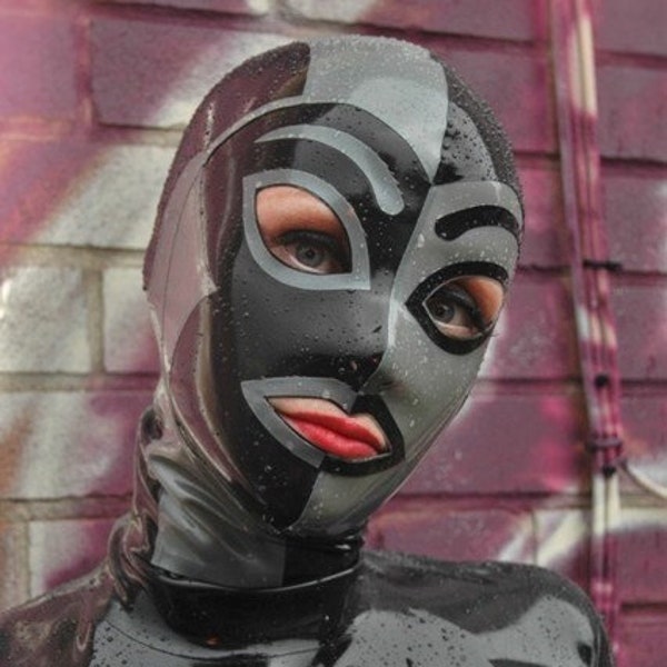 Red Latex Mask Hood - Etsy
