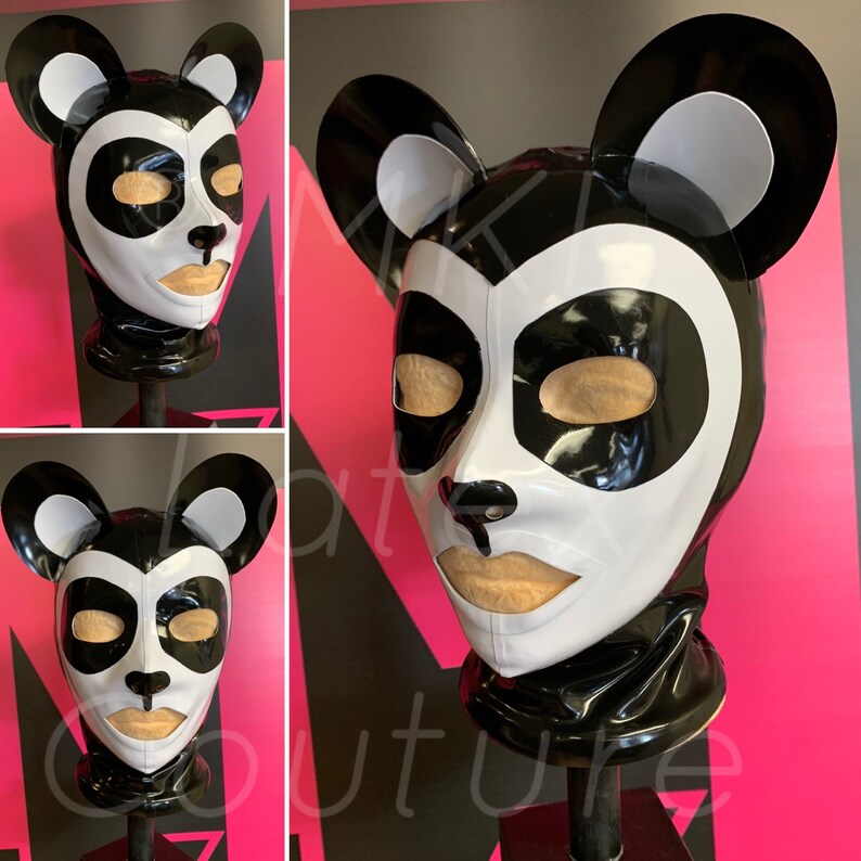 The Panda Latex Hood - Etsy