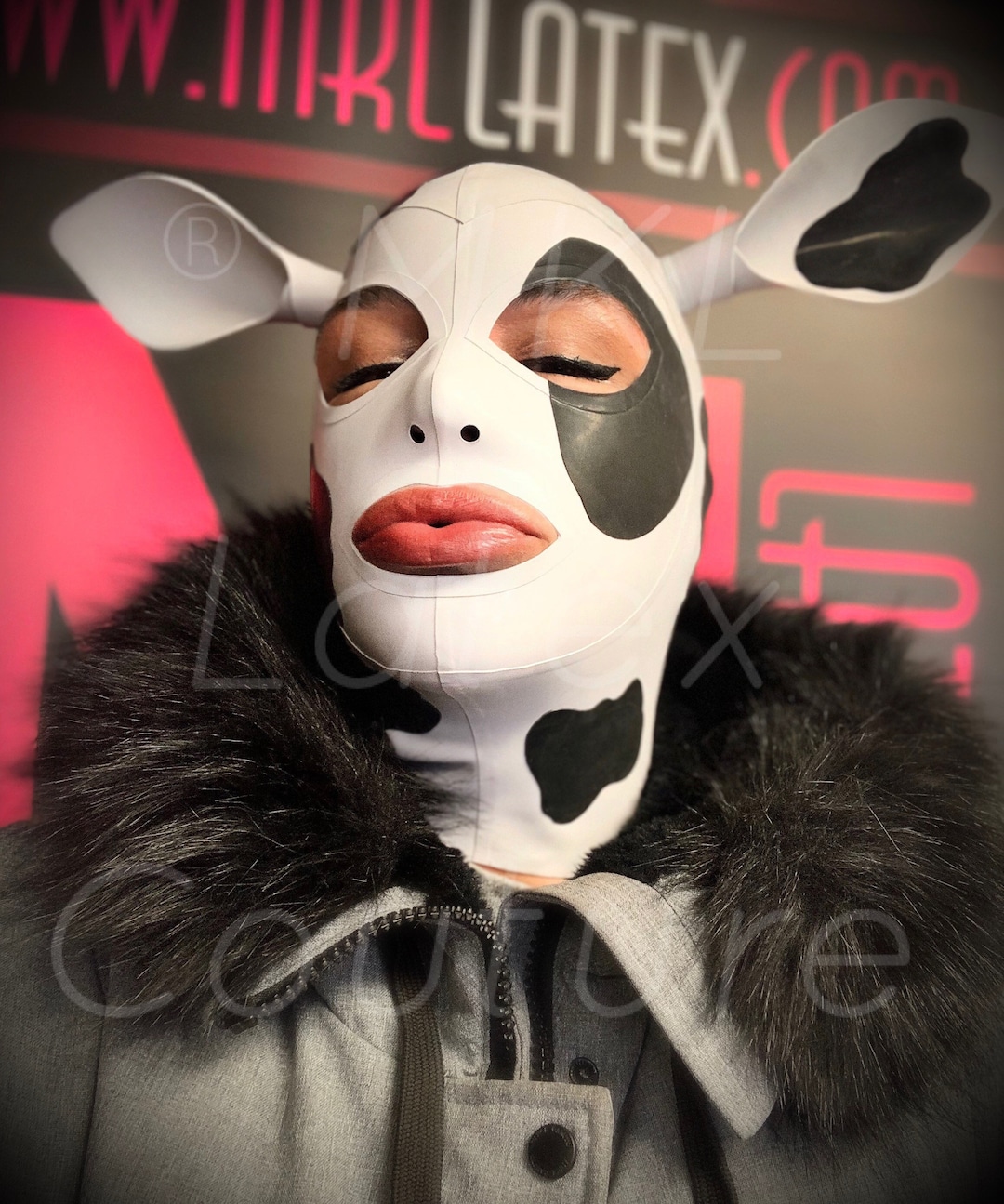 The Holstein Cow Latex Hood - Etsy Canada