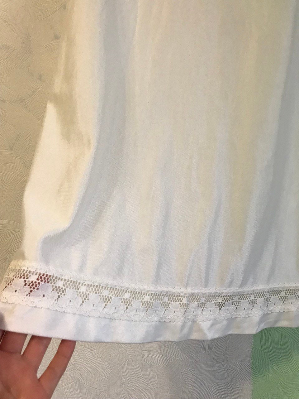 Vintage White Lingerie Slip Dress vinetta Lace Detailing 80s-90s V-neck ...