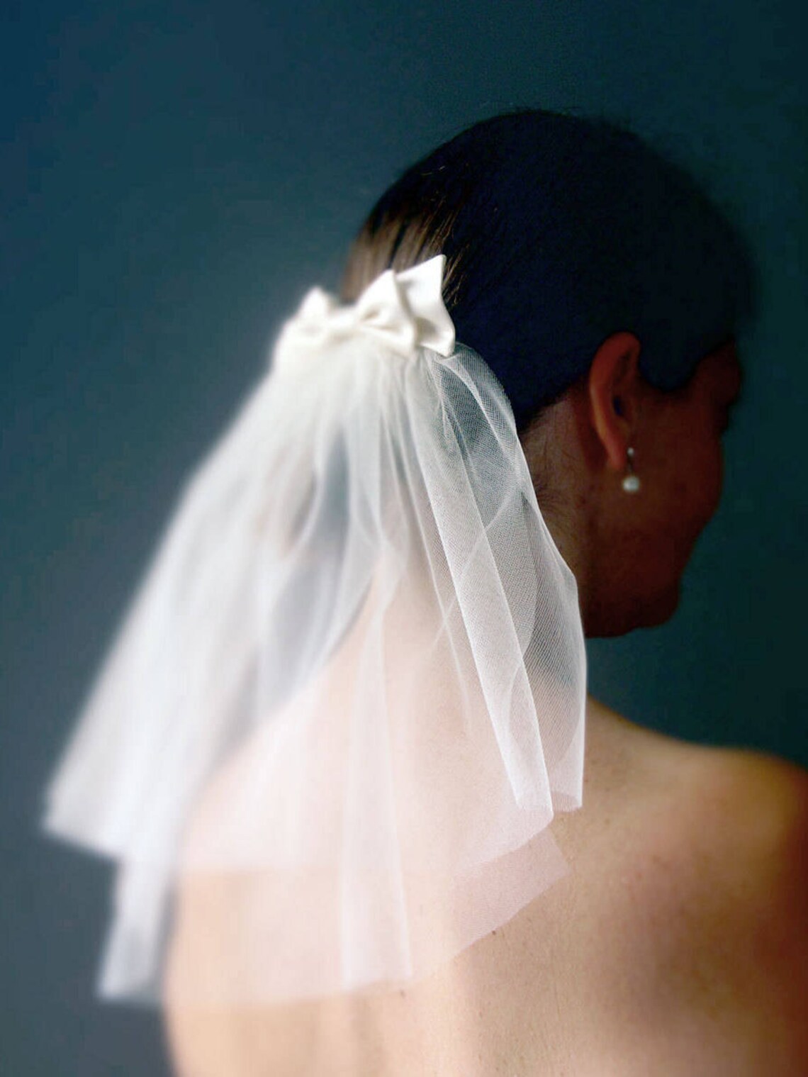 Simple Short Length Tiered Veil Vintage Style Ivory Tulle - Etsy
