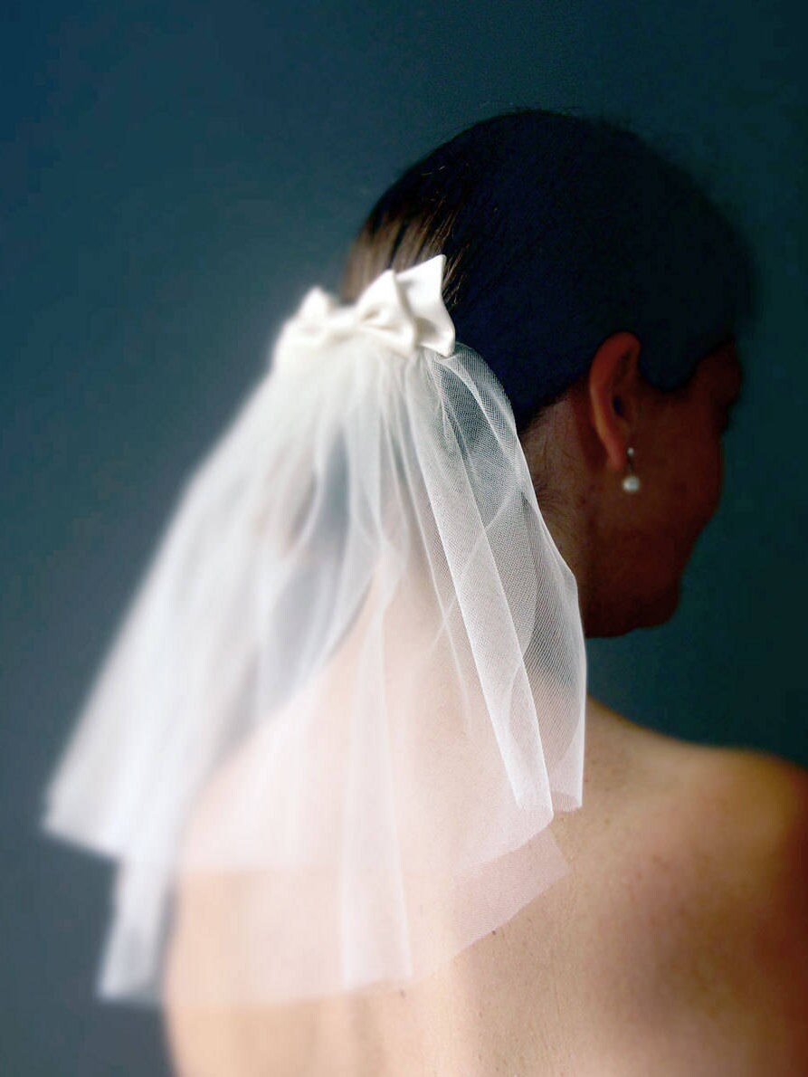 Simple Short Length Tiered Veil Vintage Style Ivory Tulle - Etsy