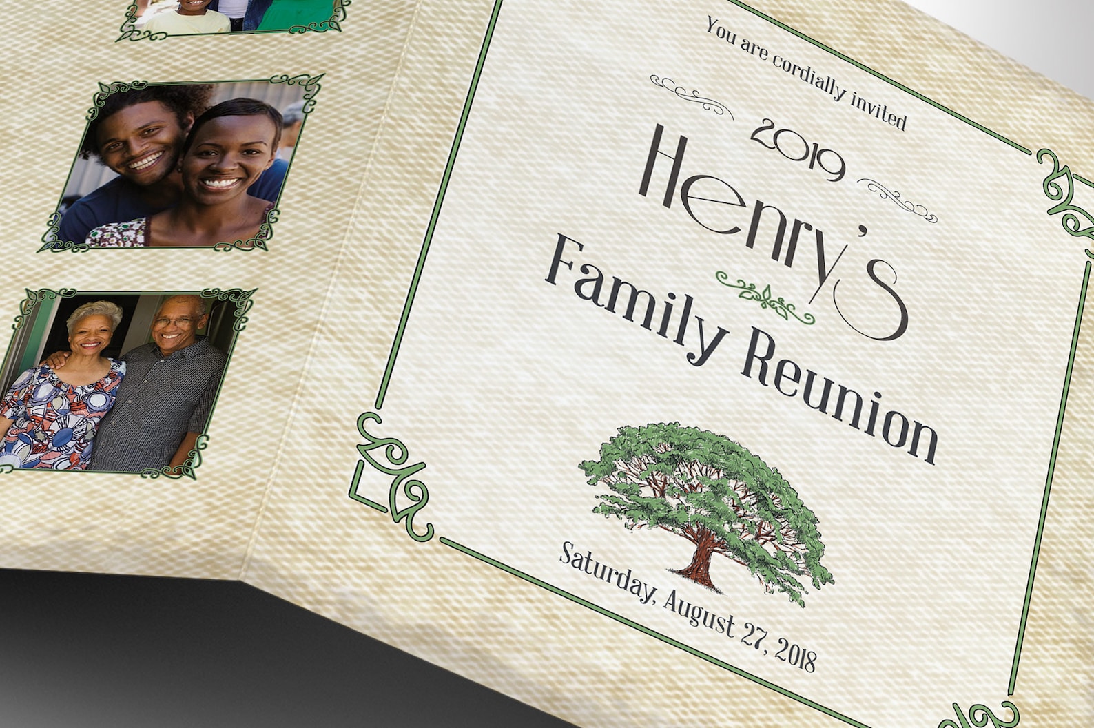 Rustic Family Reunion Invitation Template: Bi-fold Party Invite (word ...