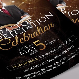 Starlight Pastor Appreciation Flyer Template: Church Banquet Invitation ...