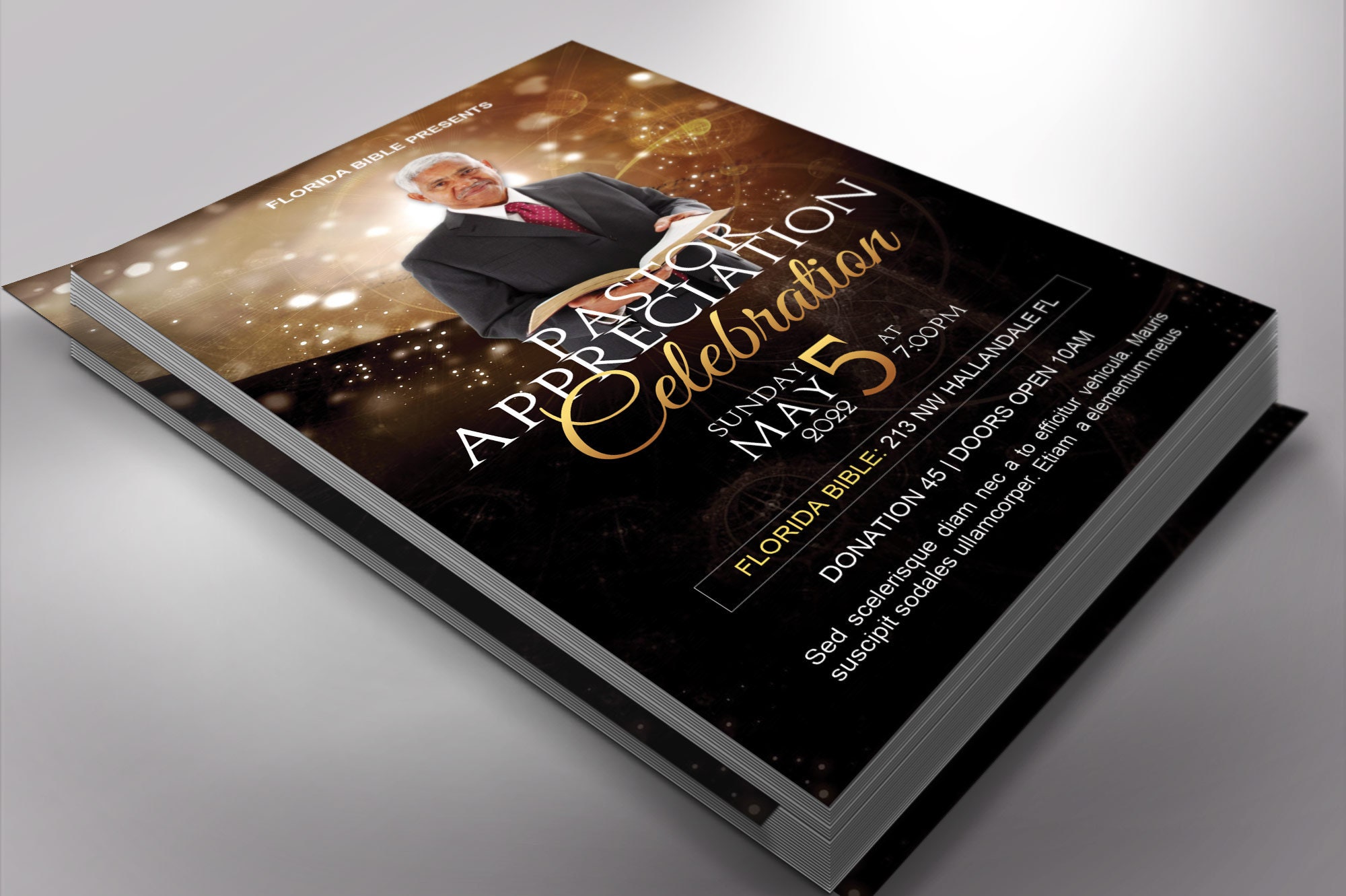 Starlight Pastor Appreciation Flyer Template: Church Banquet Invitation ...