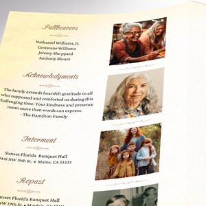 Golden Funeral Program Template for Canva, Victorian, in Loving Memory ...