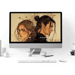 ACOSF Nesta Cassian Fanart Desktop Wallpaper ACOTAR - Etsy