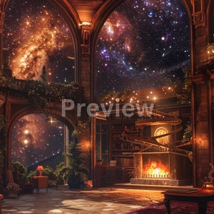 Library in Velaris Desktop Wallpaper ACOTAR ACOMAF Fanart Night Court ...