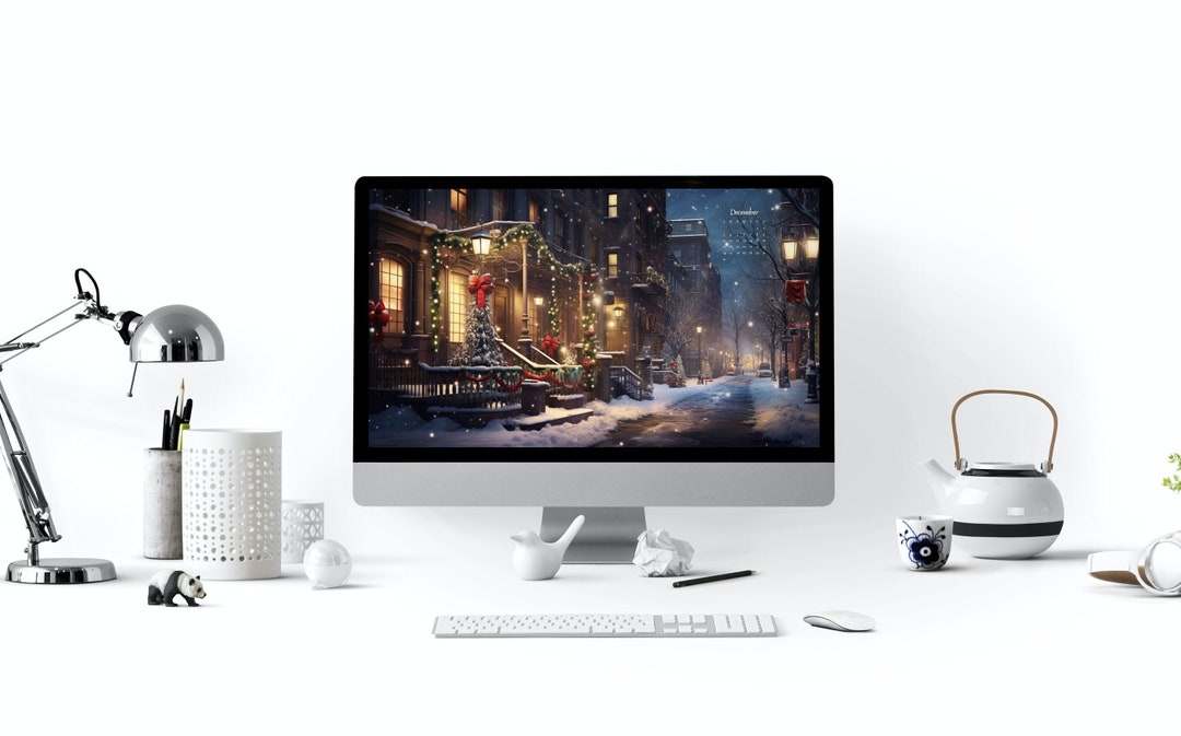 Christmas December 2023 Desktop Calendar Wallpaper Instant - Etsy