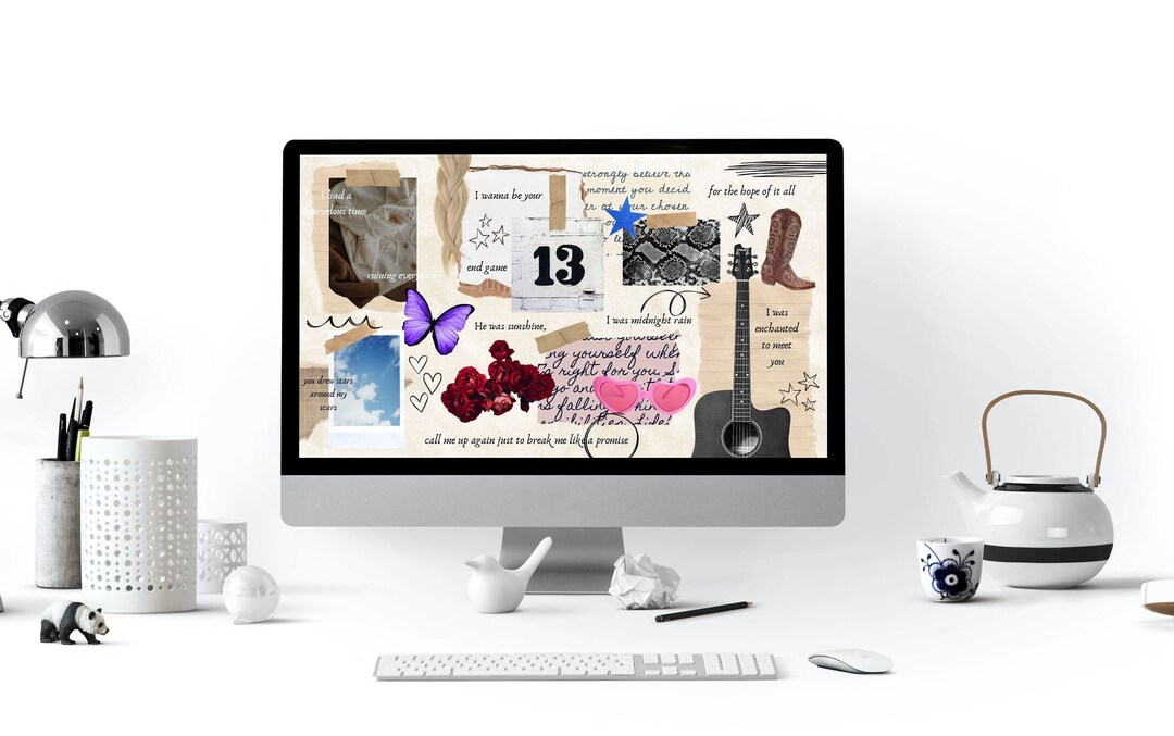 The Eras Tour Desktop Wallpaper Taylor Swift Scrapbook Style INSTANT ...