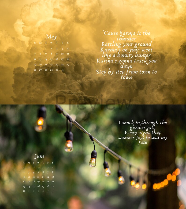 Eras Tour 2024 Calendar Desktop Wallpaper Bundle Taylor Swift INSTANT ...