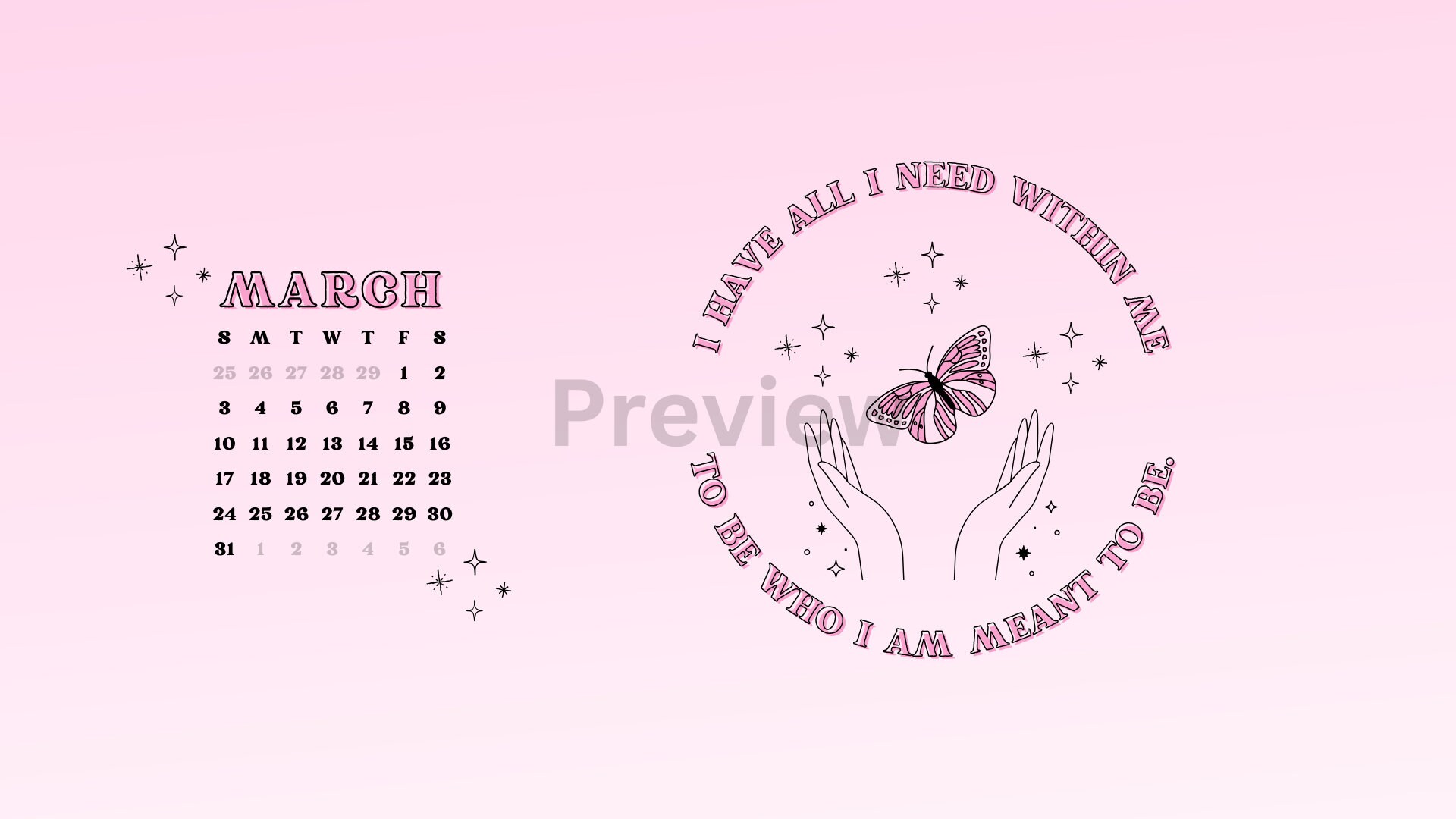 March 2024 Desktop Calendar Wallpaper Instant Download Wallpaper - Etsy ...