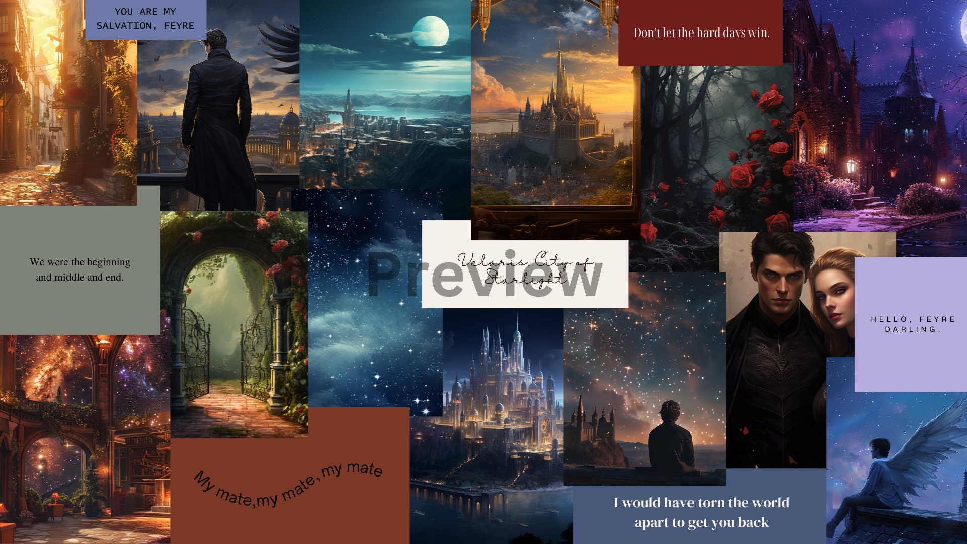 ACOMAF Collage Desktop Wallpaper ACOTAR Fanart - Etsy