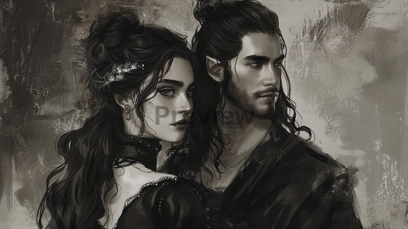 ACOSF Nesta Cassian Fanart Desktop Wallpaper ACOTAR - Etsy