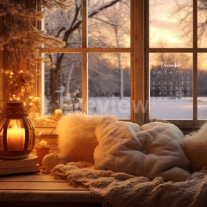 Christmas Window December 2023 Desktop Calendar Wallpaper - Etsy