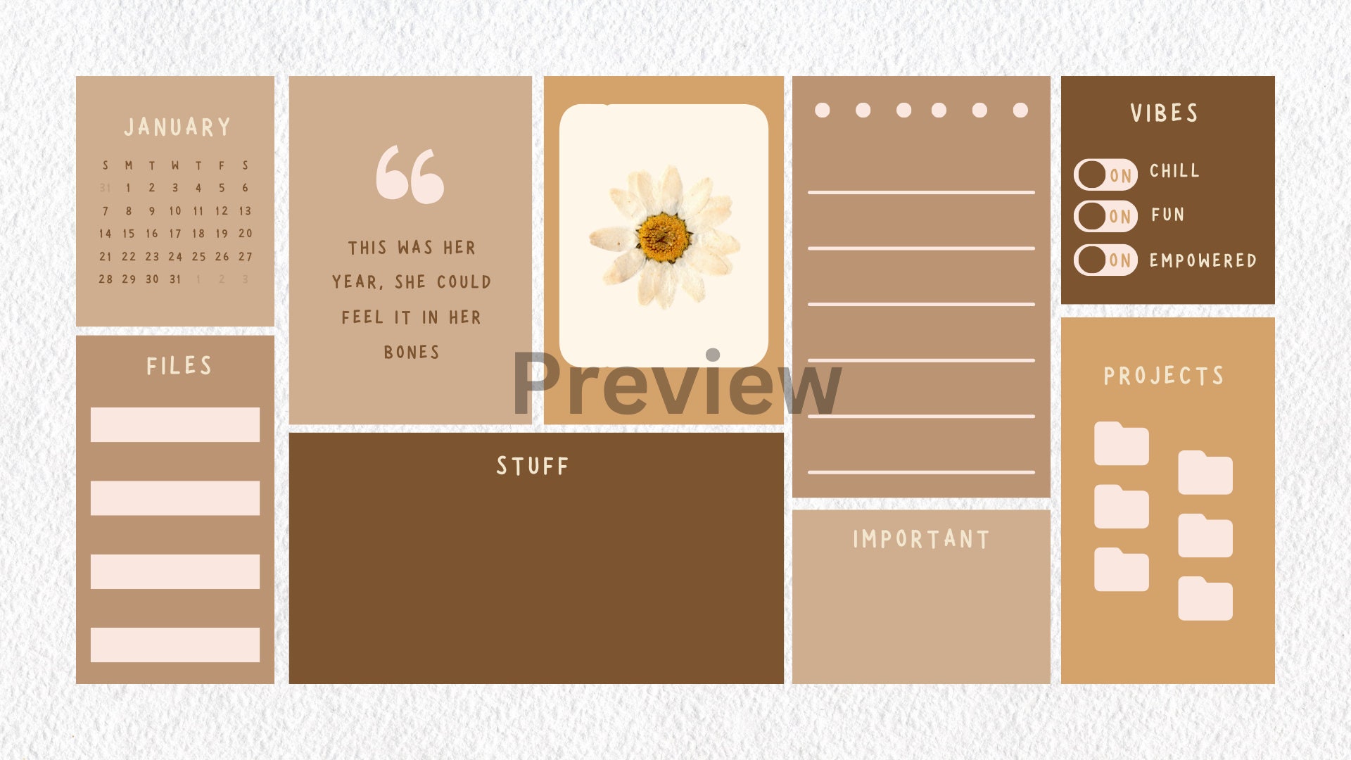 January 2024 Neutral Desktop Organizer Calendar Wallpaper Instant ...