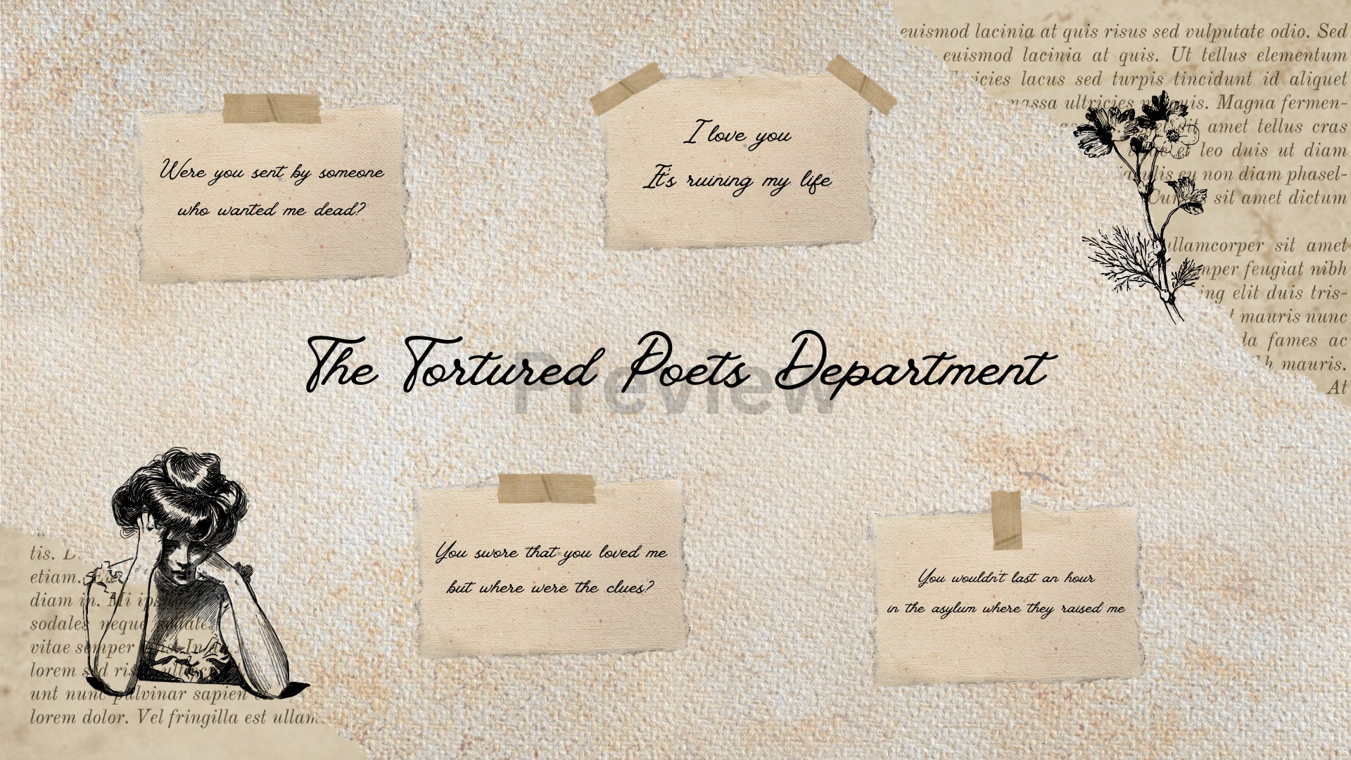 The Tortured Poets Department Desktop Wallpaper Taylor Swift Lyrics ...
