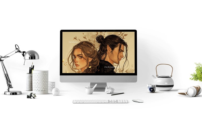 ACOSF Nesta Cassian Fanart Desktop Wallpaper ACOTAR - Etsy