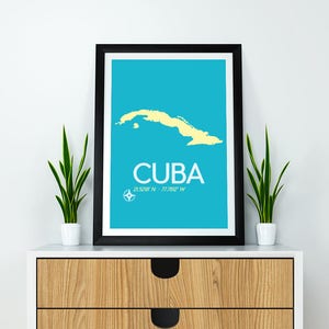 Cuba Map Poster for Travellers and Vacationers - Cuba Art Print, Cuba ...