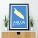 Aruba Travel Poster - Aruba Art Print, Aruba Map Design, Minimalist ...