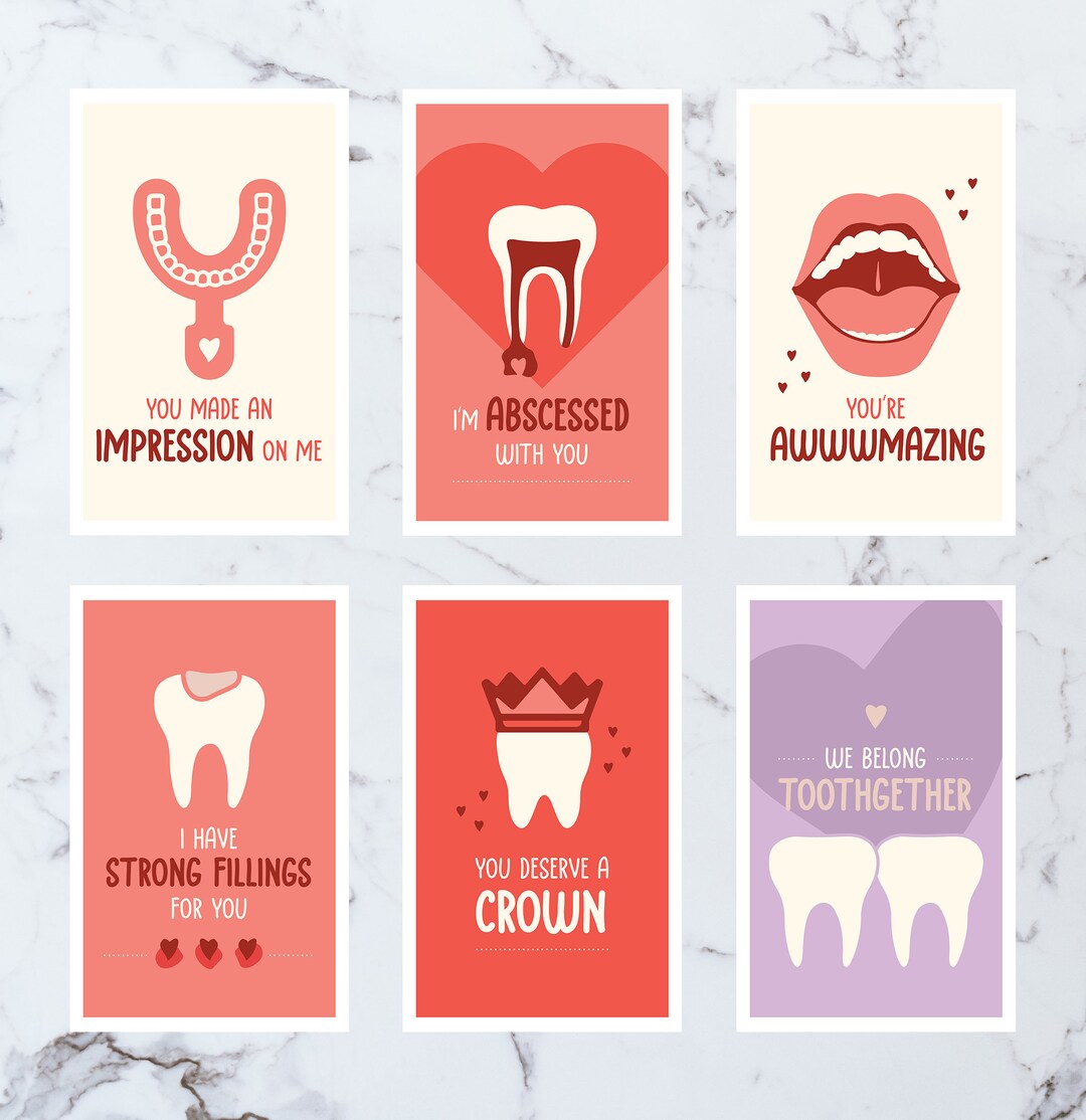 6 Downloadable Dentist Valentine Cards - Download and Print - Great for ...