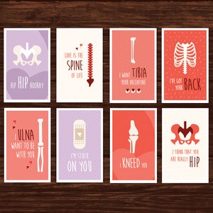 8 Funny Anatomy Valentine's Day Cards – Medical Pun Set (printable) - Etsy