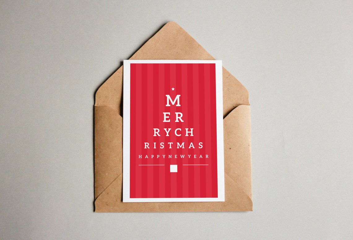 Merry Christmas Eye Chart - Printable Christmas Cards - Instant ...