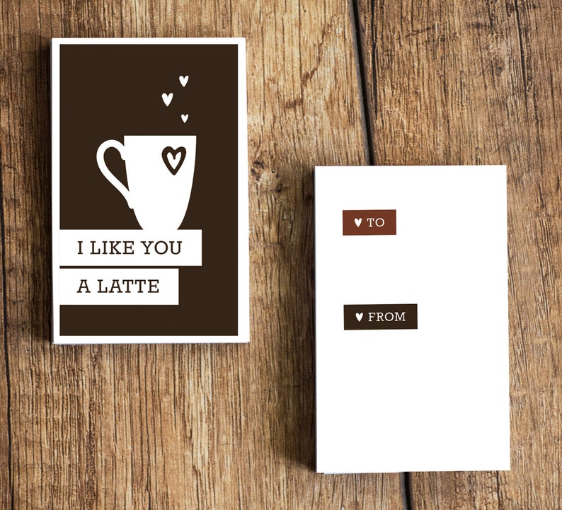 Funny Coffee-themed Valentine's Day Card 4-pack Download - Etsy Canada