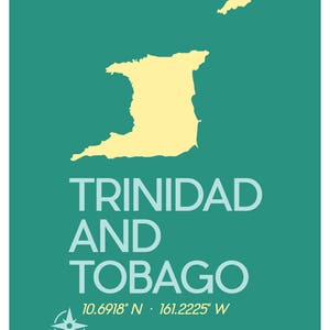 Trinidad and Tobago Map Print Trinidad and Tobago Poster - Etsy