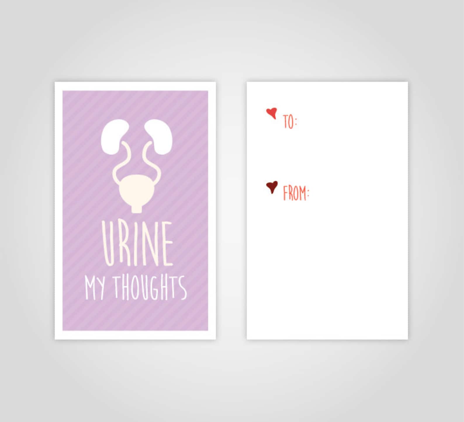 Funny Medical Valentine's Day Card Download urine My Thoughts Great for ...