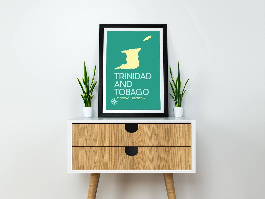Trinidad and Tobago Instant Download Map Print Trinidad and Tobago ...