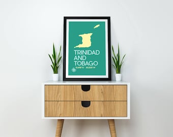 Trinidad and Tobago Map Print Trinidad and Tobago Poster | Etsy