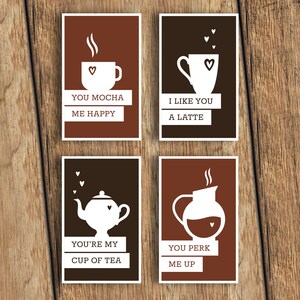 Funny Coffee-themed Valentine's Day Card 4-pack - Download and Print ...