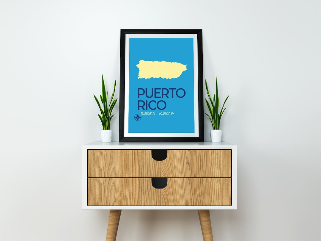 Puerto Rico Map Digital Download & Print - Art Print, Minimalist Travel ...