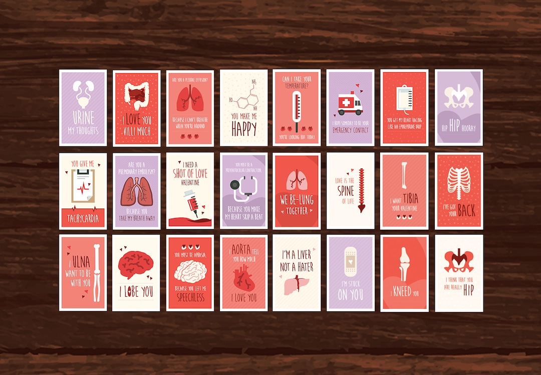 24 Funny Printable Medical Valentine's Day Cards - Download & Print ...