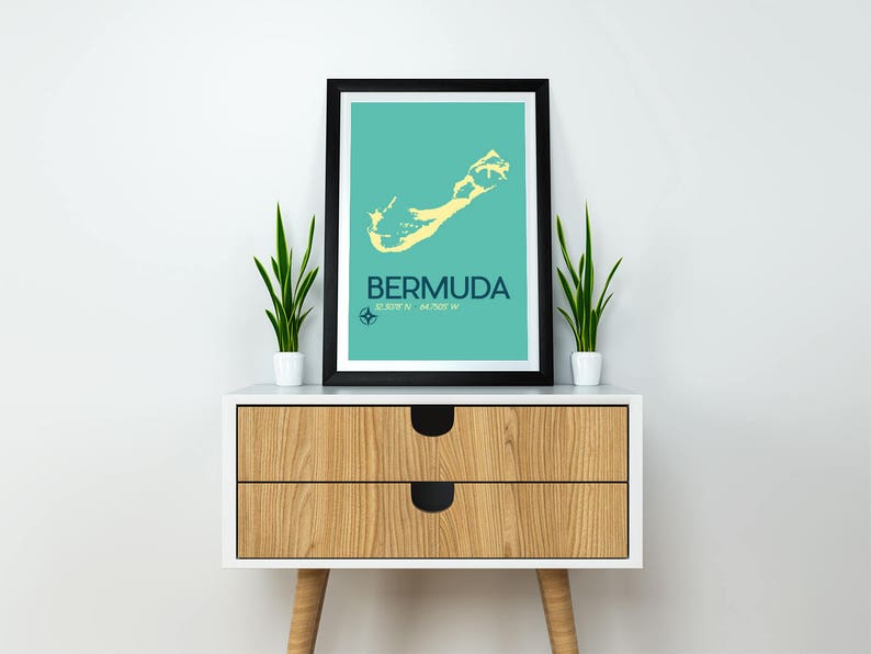 Bermuda Map Poster Bermuda Art Print Bermuda Poster - Etsy Canada