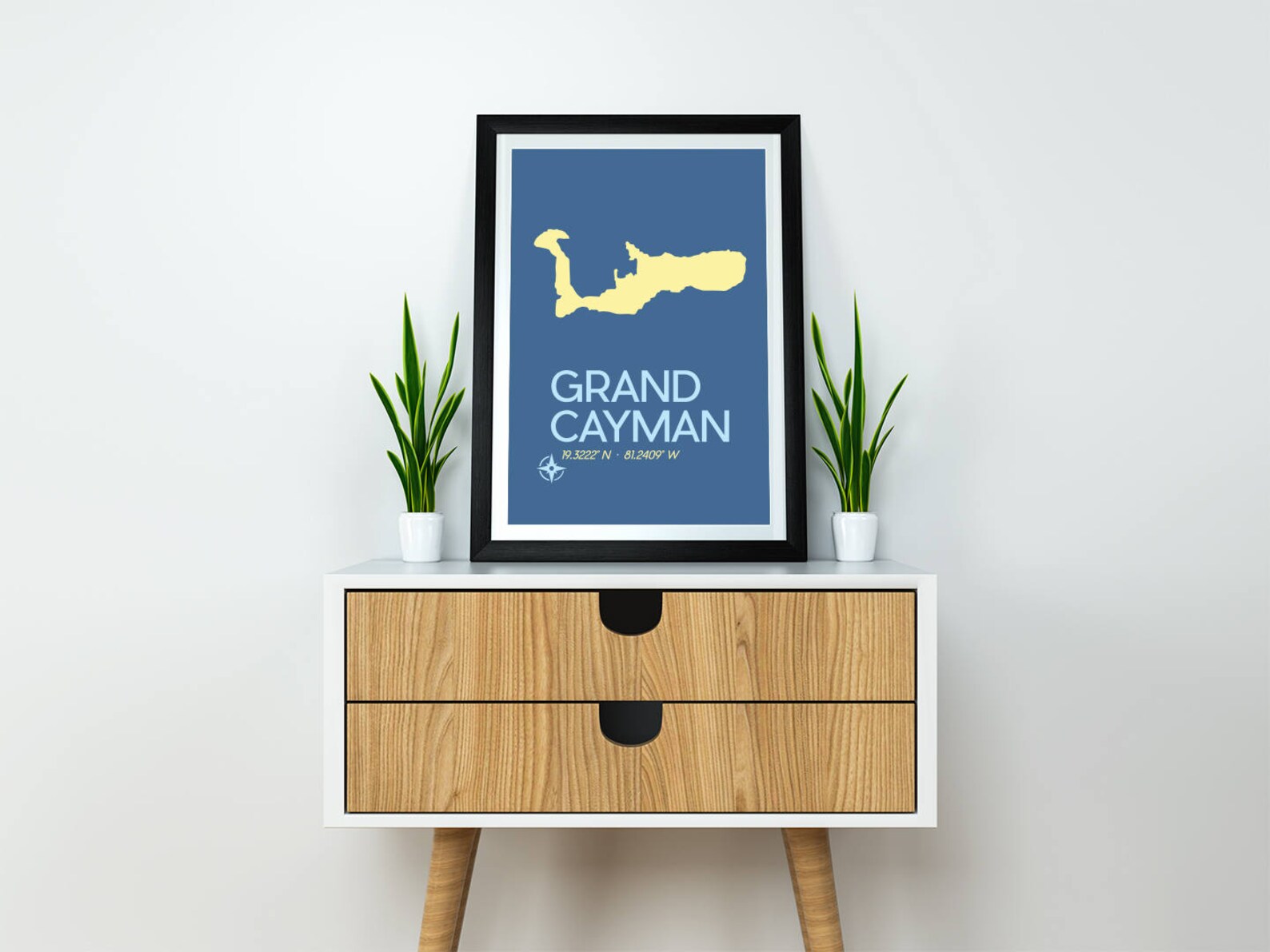 Grand Cayman Island Map Poster Grand Cayman Art Print, Grand Cayman ...
