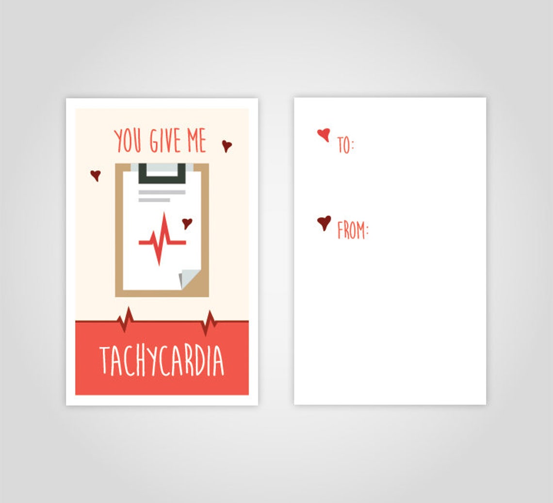 Medical Valentine's Day Card - Download - "you Give Me Tachycardia ...