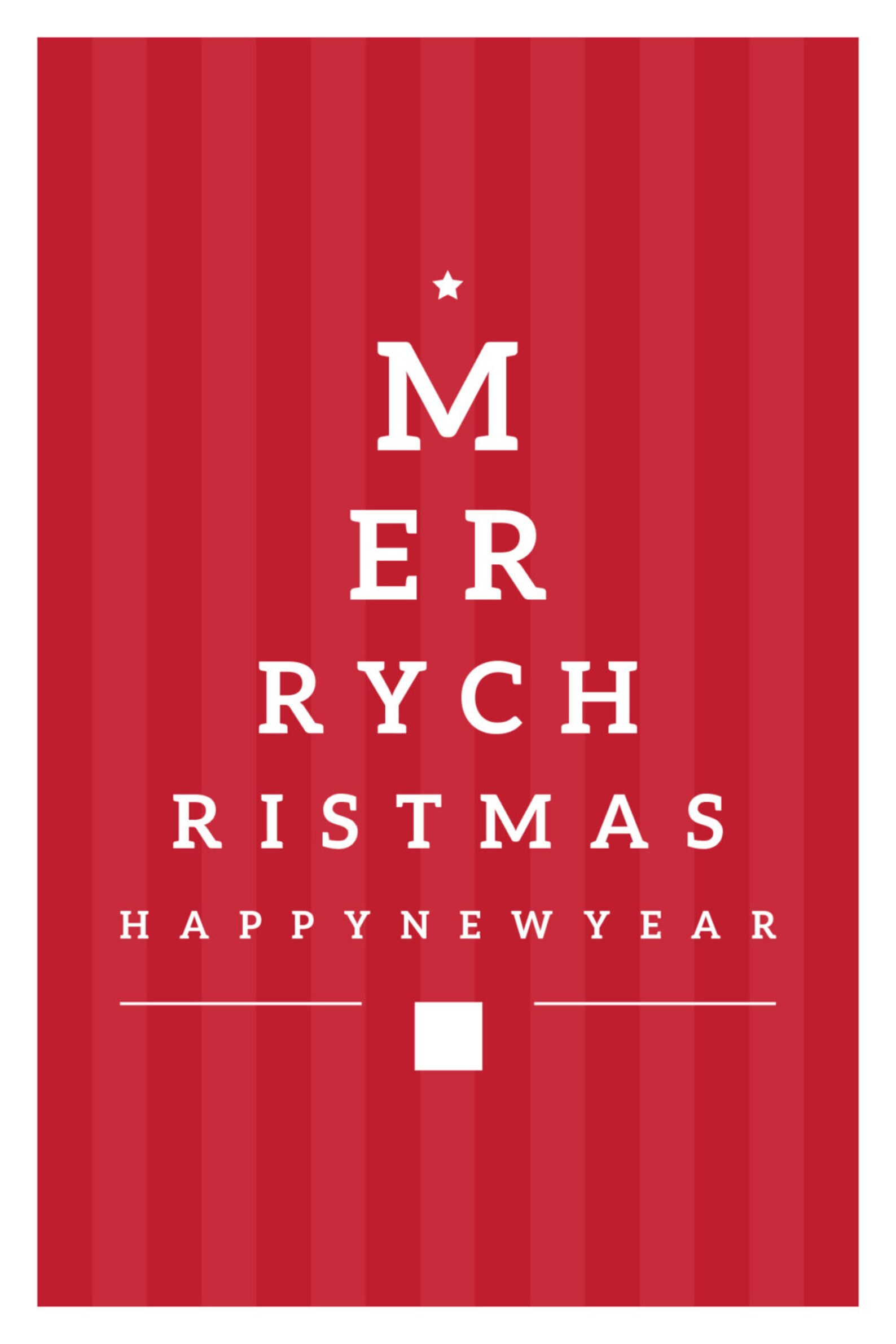 Merry Christmas Eye Chart - Printable Christmas Cards - Instant ...