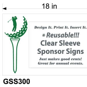 12” X 18” Golf Sponsor Signs With Clear Plastic Sleeves and Stakes and ...