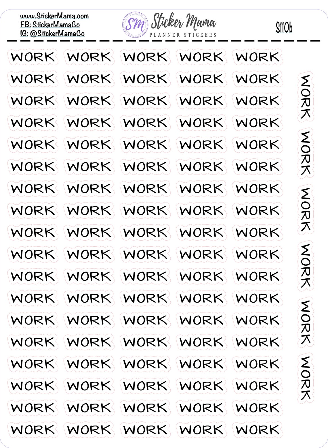 WORK SCRIPT PLANNER Stickers S110 Jenplans Script Font Planner - Etsy