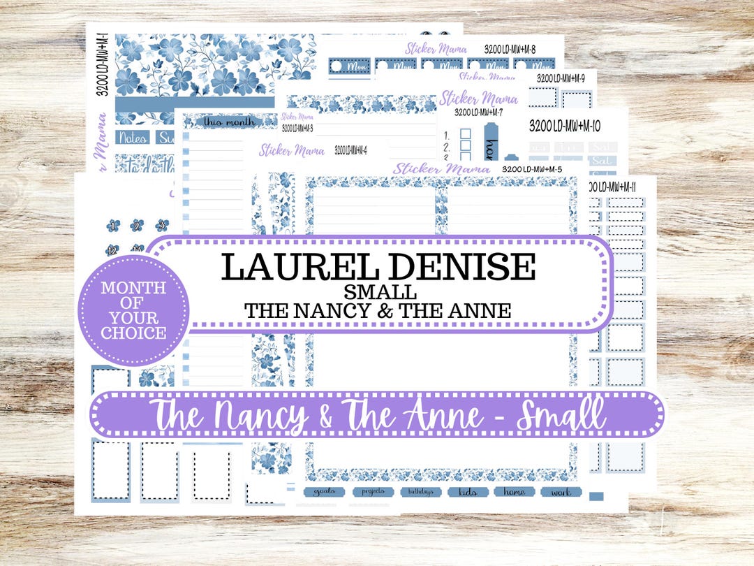 Laurel Denise Small Anne and Nancy Planner Sticker Kit | Small Week ...