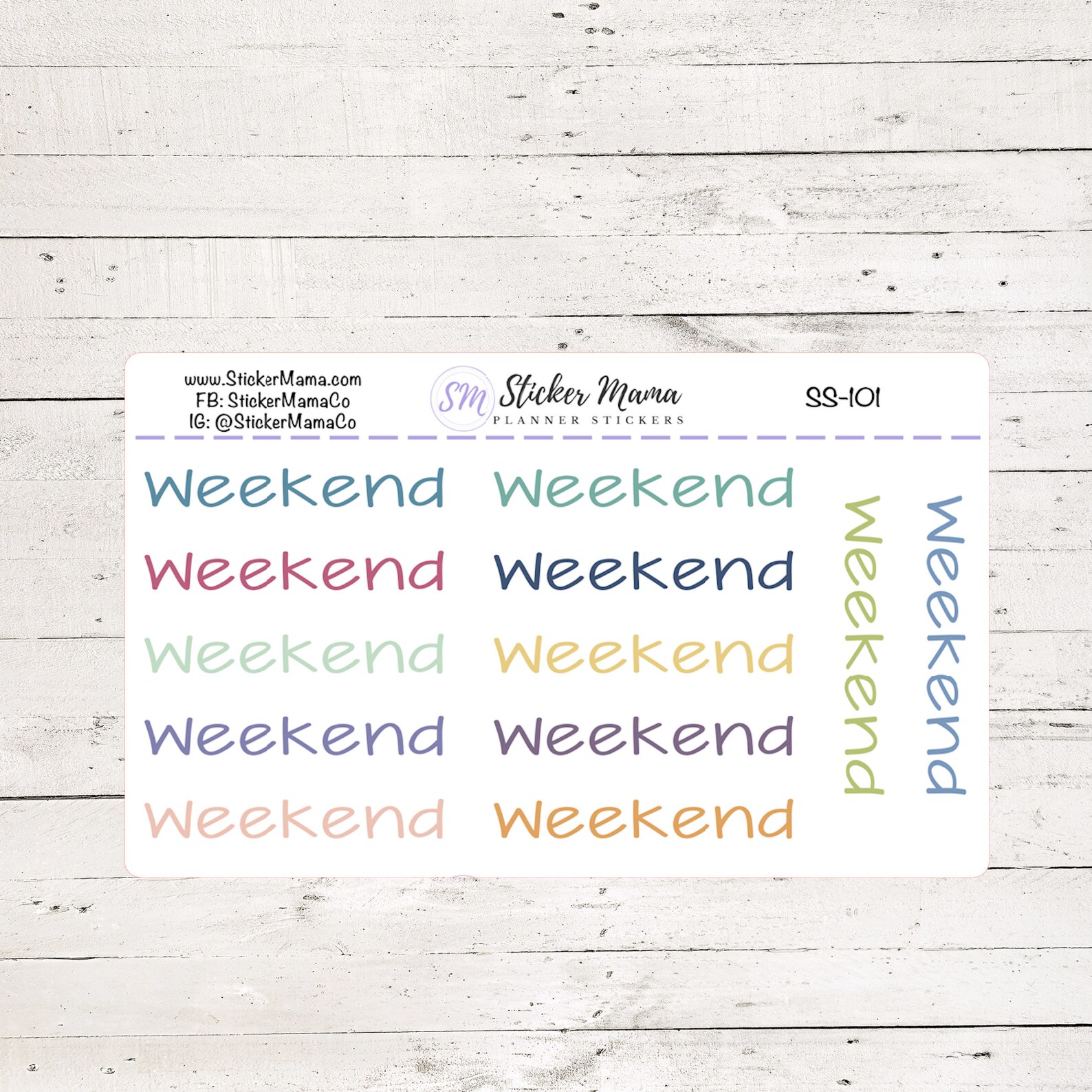 SS-101 WEEKEND Jenplans SCRIPT Planner Stickers Script - Etsy